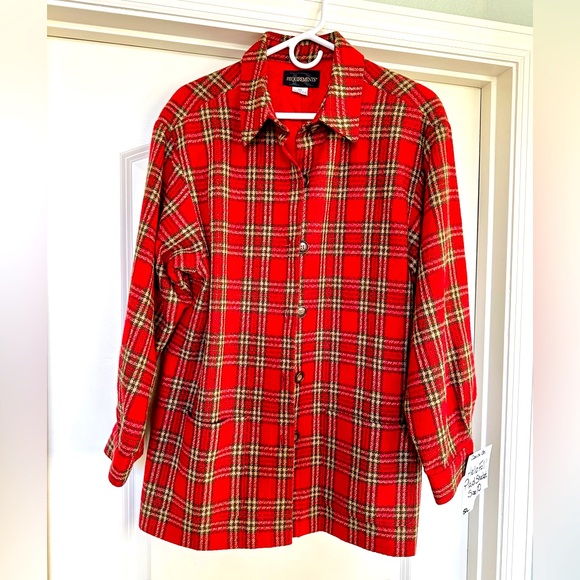 Requirements | Tops | Requirements Vintage Adorable Red Plaid Shacket ...